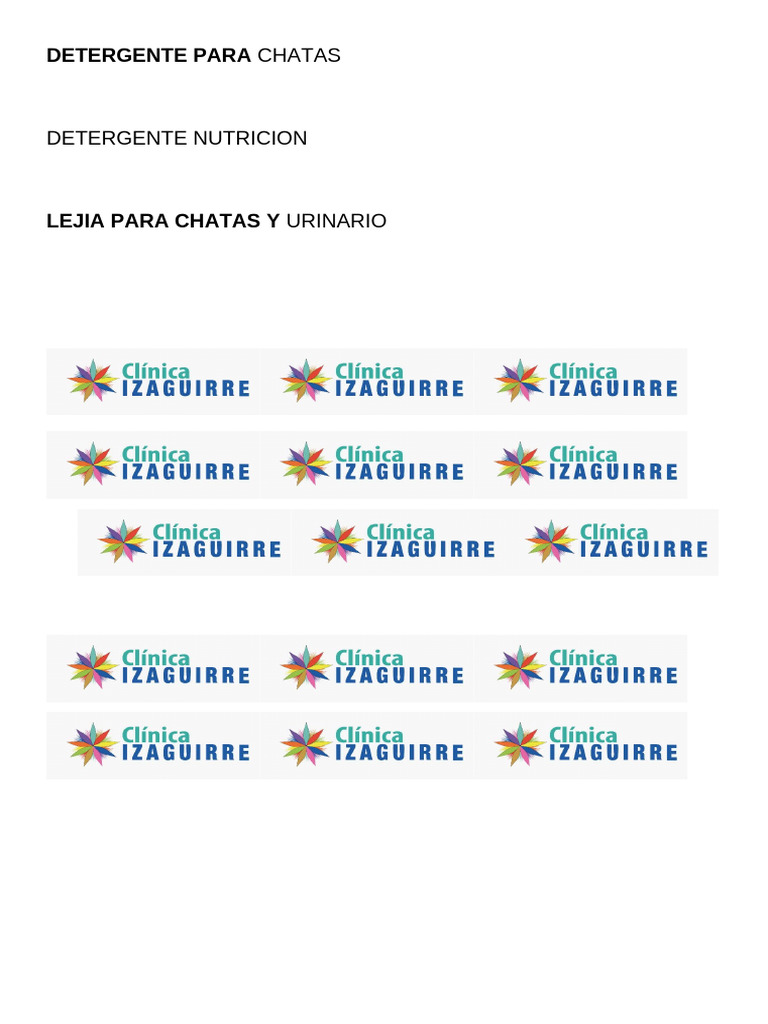 Detergente para Chatas | PDF
