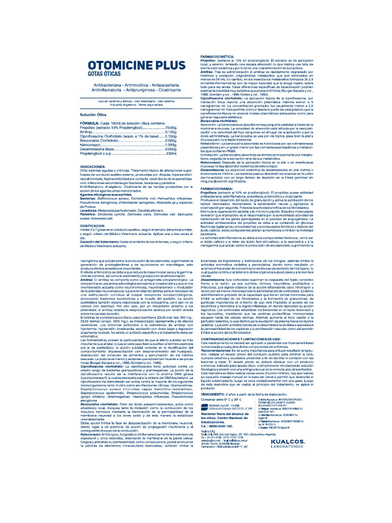 Prospecto OTOMICINE Plus | PDF