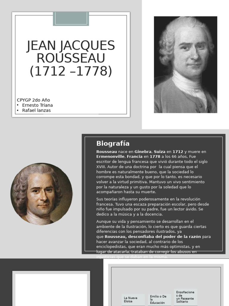 Biografía y legado de Rousseau | PDF | Jean-Jacques Rousseau | Ciencias ...