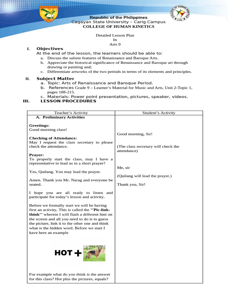 Renaissance vs. Baroque Art Lesson Plan | PDF | The Arts