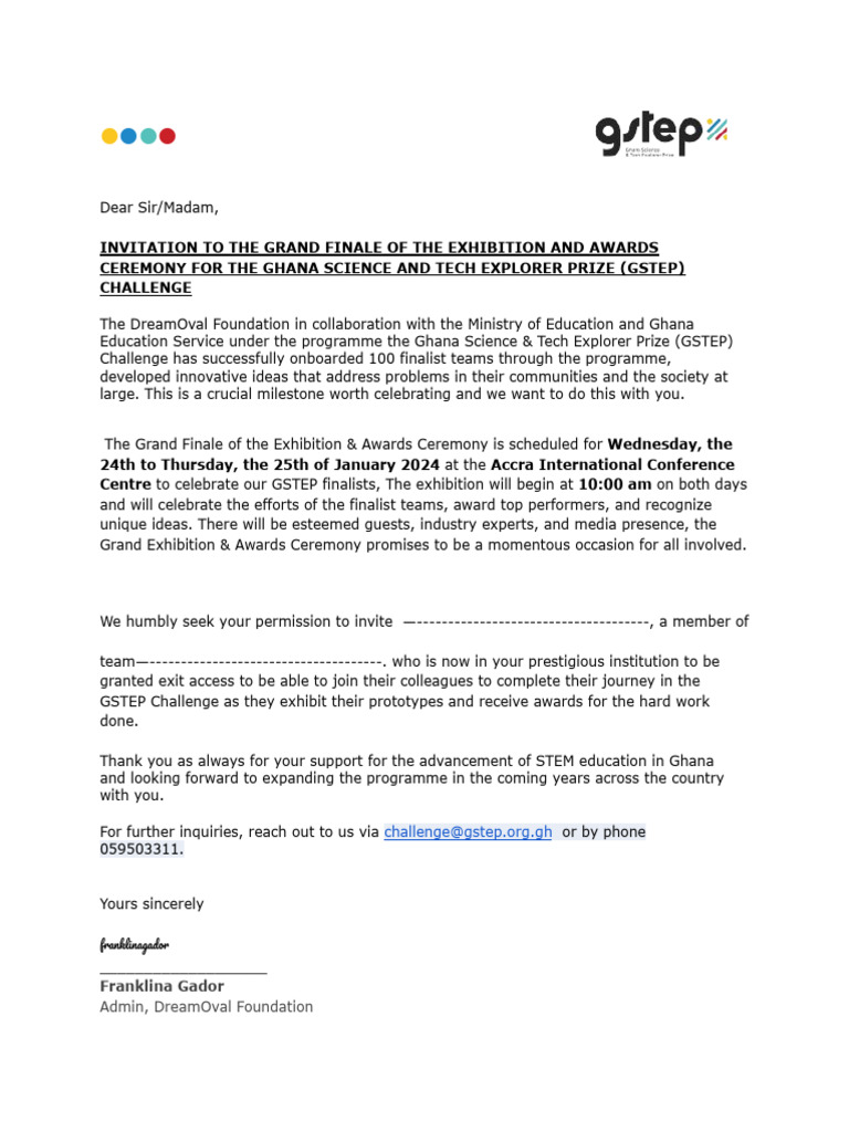 Invitation For SHS Letters | PDF