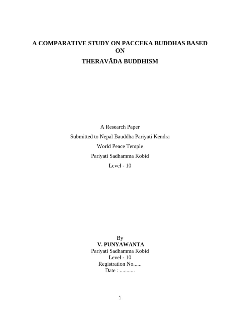 Understanding Pacceka Buddhas in Theravāda | PDF | Buddhahood ...
