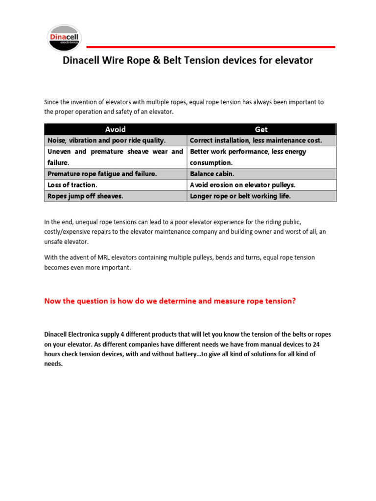 01 Rope Tension Devices + Data Sheet Dec28 2021 | PDF | Elevator ...