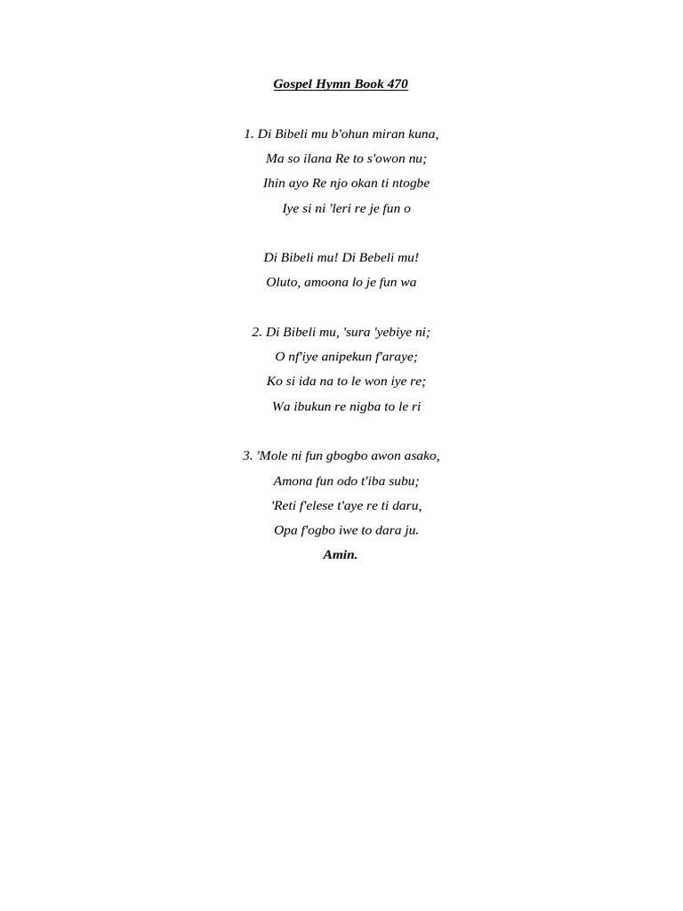 Gospel Hymn Book 470 | PDF