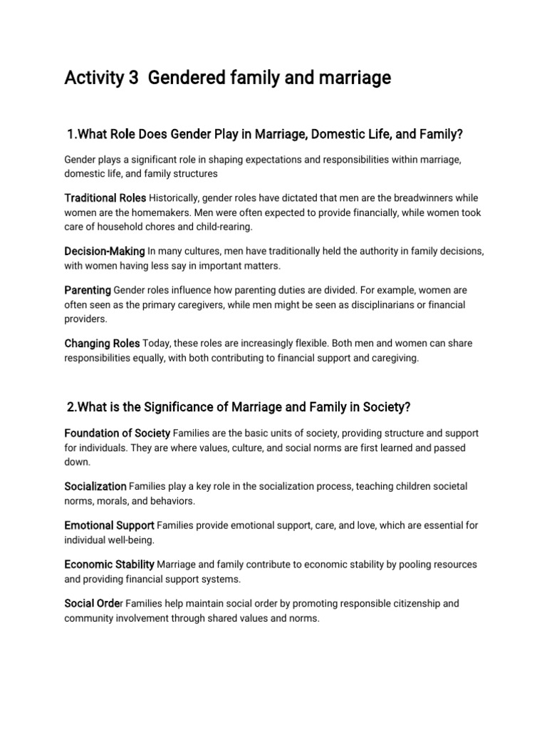 Activity 3 Gen-WPS Office | PDF | Family | Gender Role