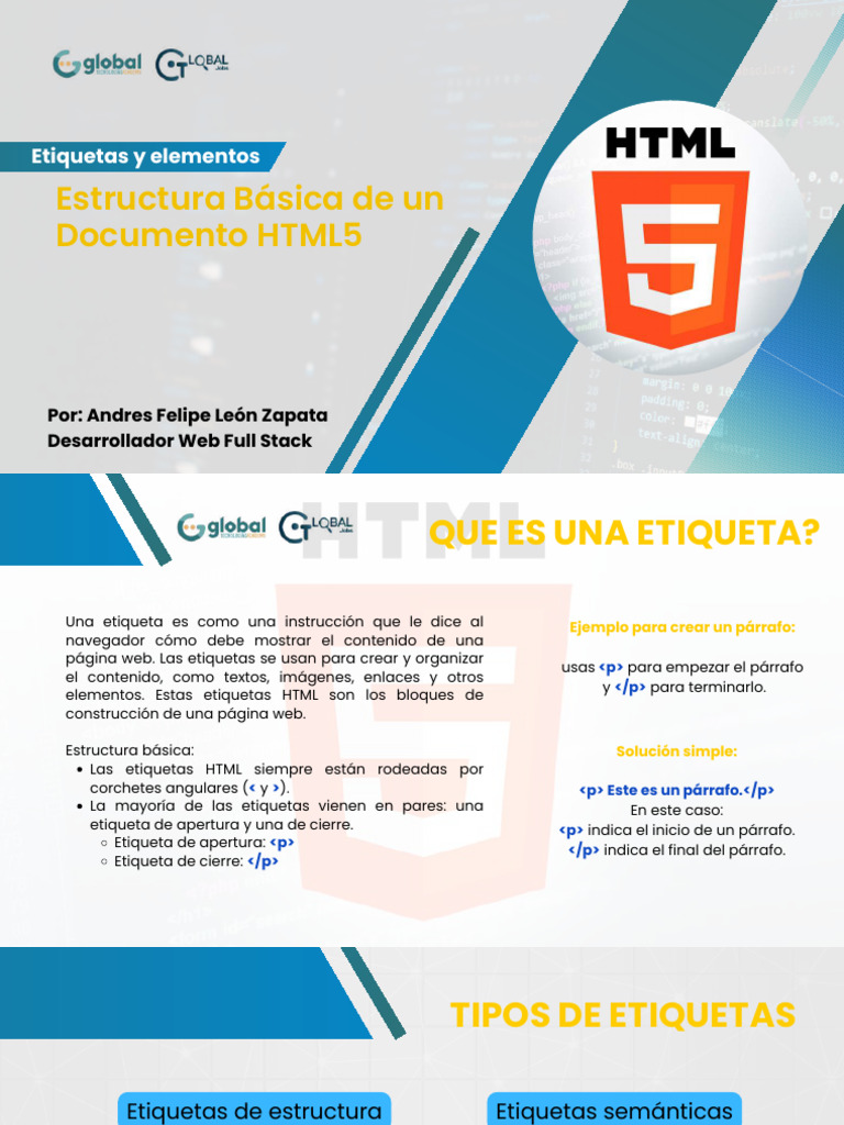Estructura y Etiquetas en HTML5 | PDF | Hipervínculo | HTML