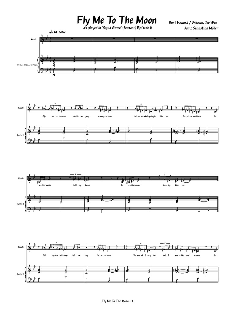 Fly Me To The Moon Vocal+string | PDF | Songs Written