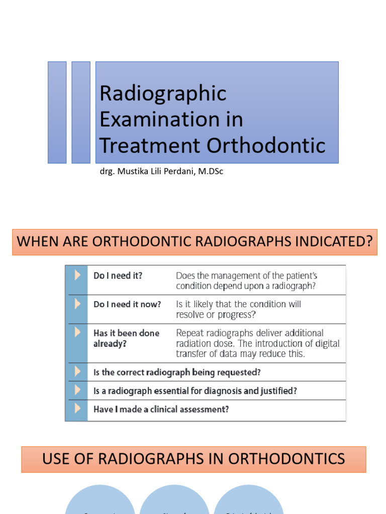 Orthodontic Radiographic Examination Guide | PDF | Human Tooth ...