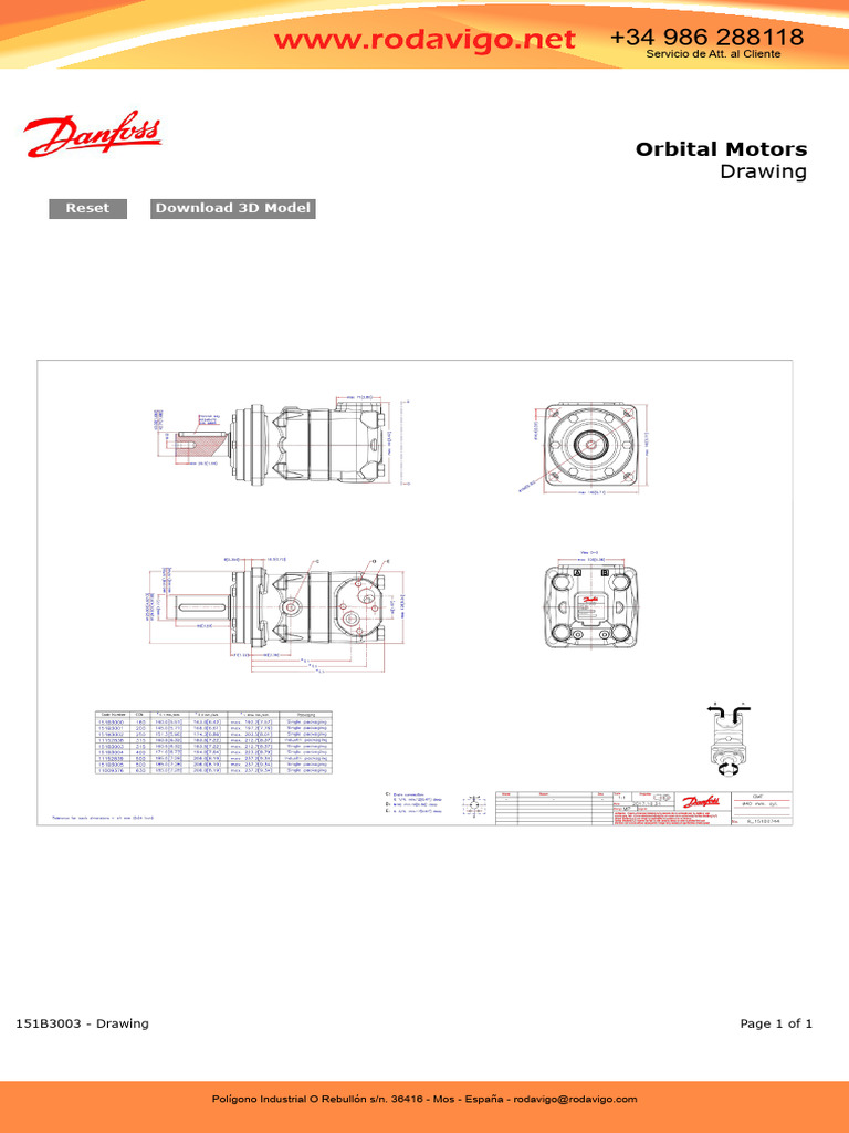 Plano Motor Hidraulico Omt Danfoss | PDF