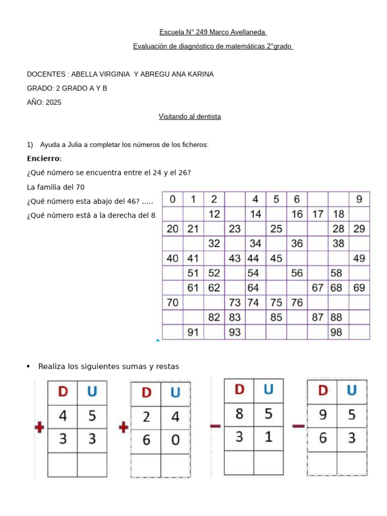 Evaluaciones de Diagnostico de Matem y Lengua 2do | PDF | Zoología | Animales y humanos