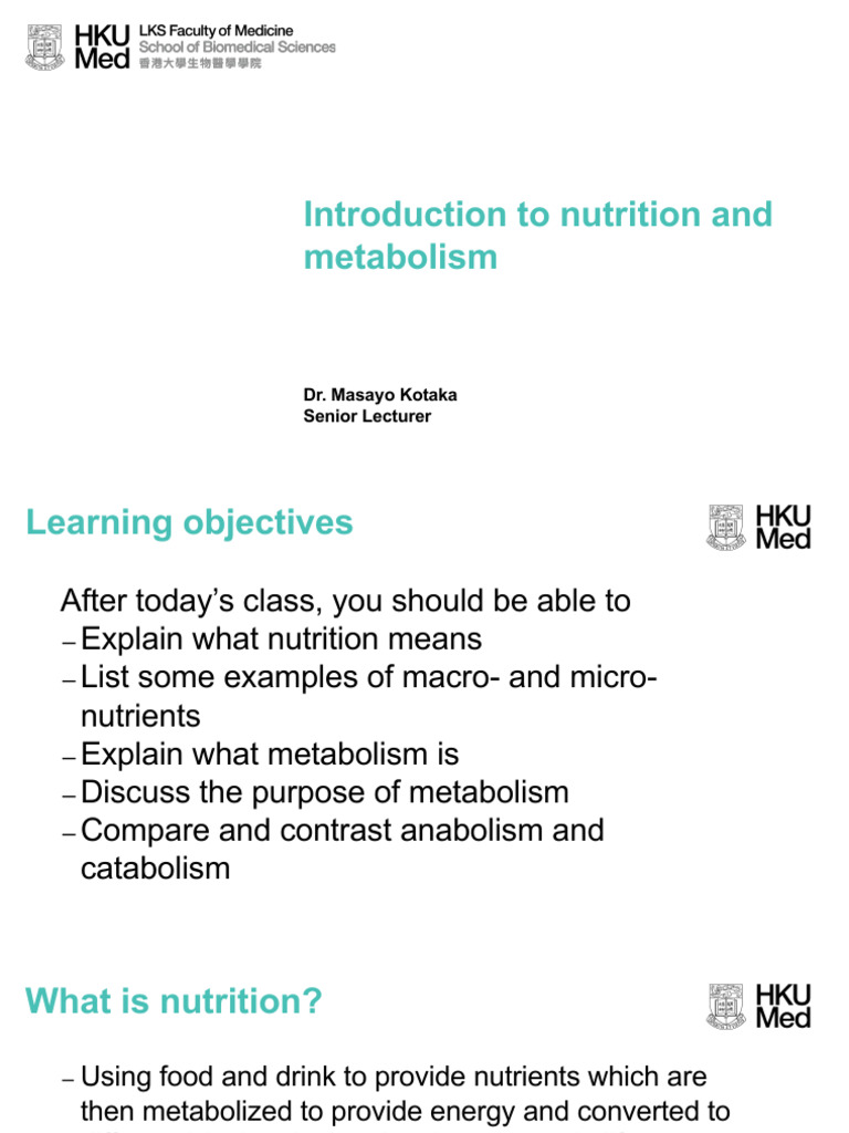 9 Introduction To Nutrition Metabolism Slides PDF | PDF | Metabolism ...
