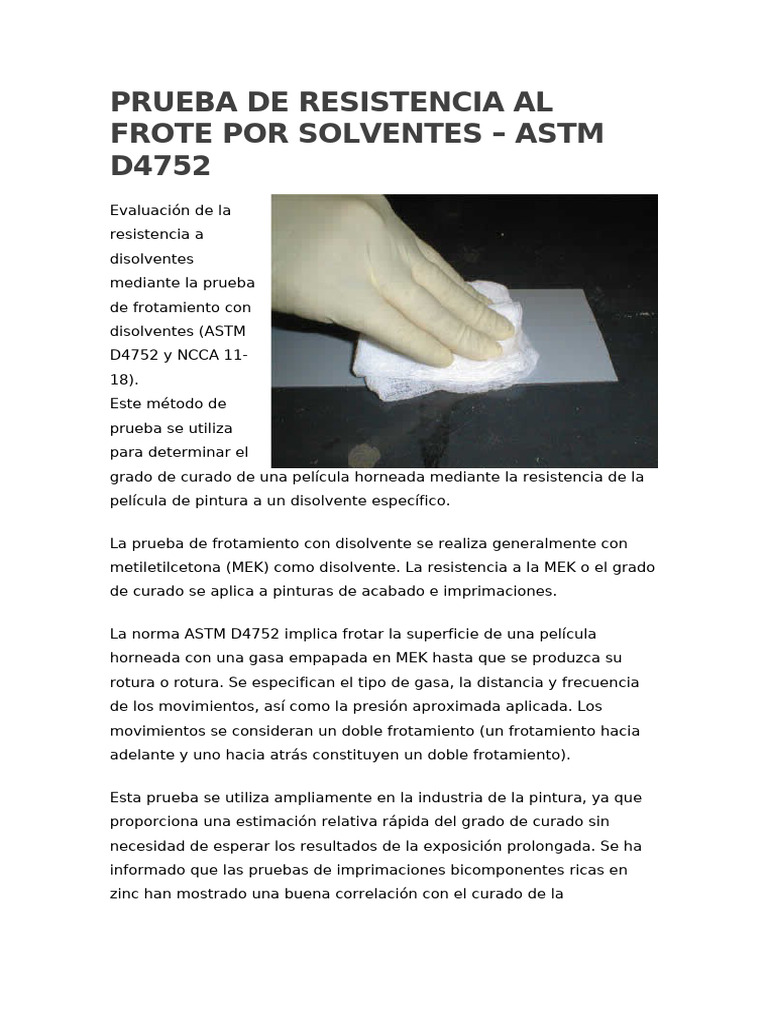 Resistencia al Frote - ASTM D4752 | PDF