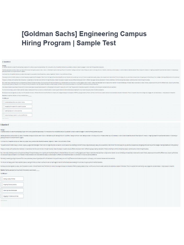 Goldman Apti Question | PDF