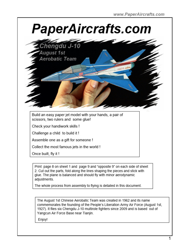 Build and Fly a Chengdu J-10 Model | PDF | Aileron | Flight