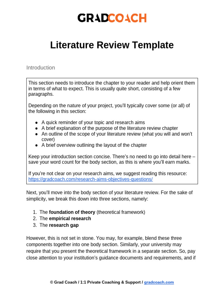 Literature Review Structure Guide | PDF | Theory | Empirical Research