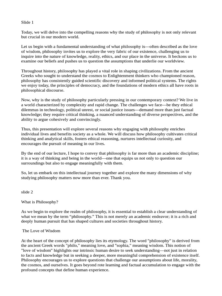 Why We Should Study Philosophy | PDF | Epistemology | Knowledge