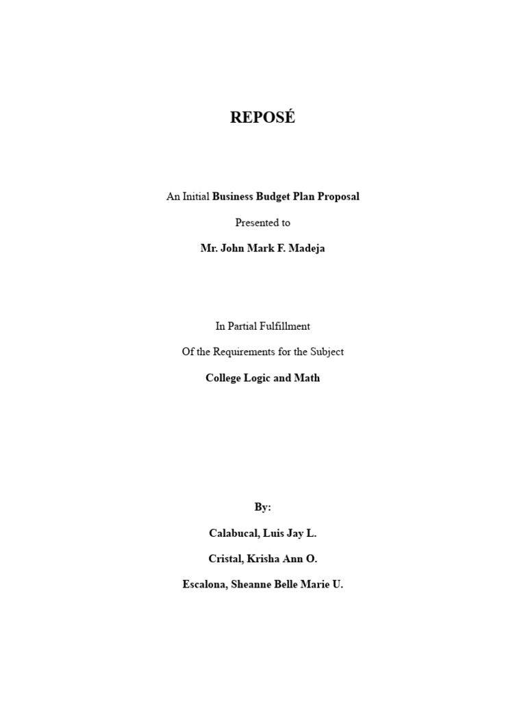 Sample Output for Business Proposal 2 | PDF | Expense | Hazards