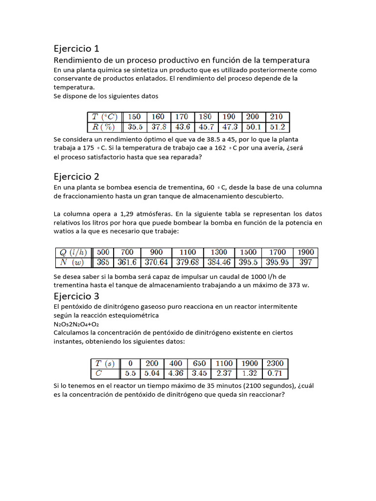 Ejercicio 1: Rendimiento de Un Proceso Productivo en Función de La Temperatura | PDF