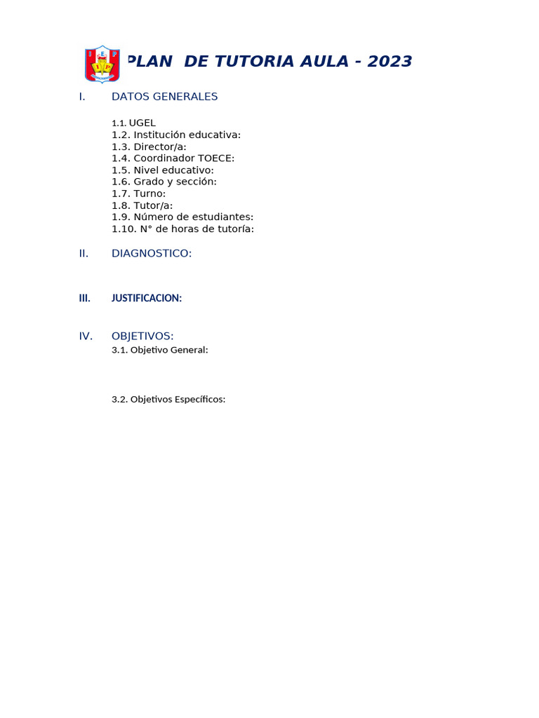 Esquema Del Plan Tutorial de Aula | PDF | Aprendizaje