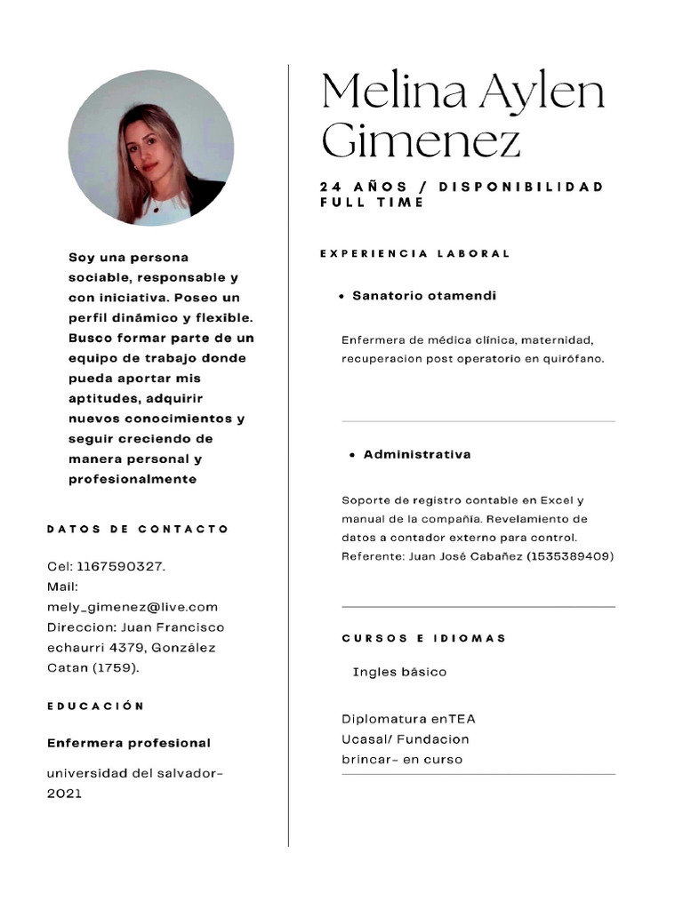 CV - Gimenez Melina | PDF