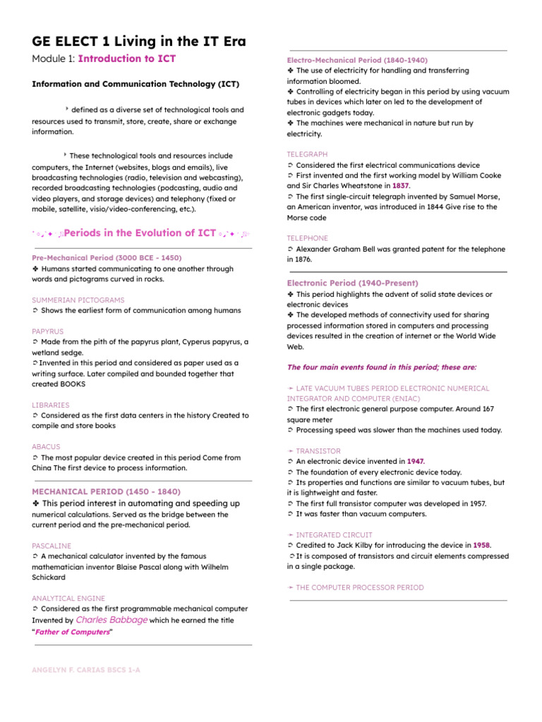 Evolution of ICT: Impact and Insights | PDF | Telephone | Information ...