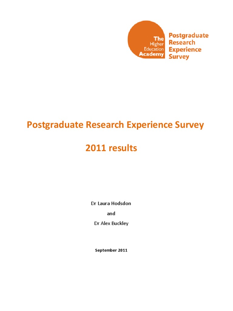 Postgraduate Research Experience Survey 2011 Results | PDF | Likert ...