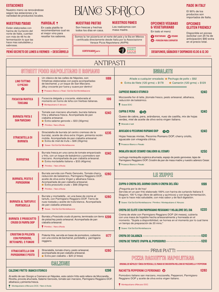 Menú Bianco Diciembre 2024 1cxLWZP | PDF | Pizza | Cocina italiana