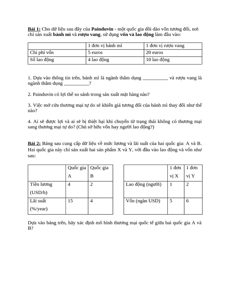 Bài Tập Chương 3 - SV | PDF