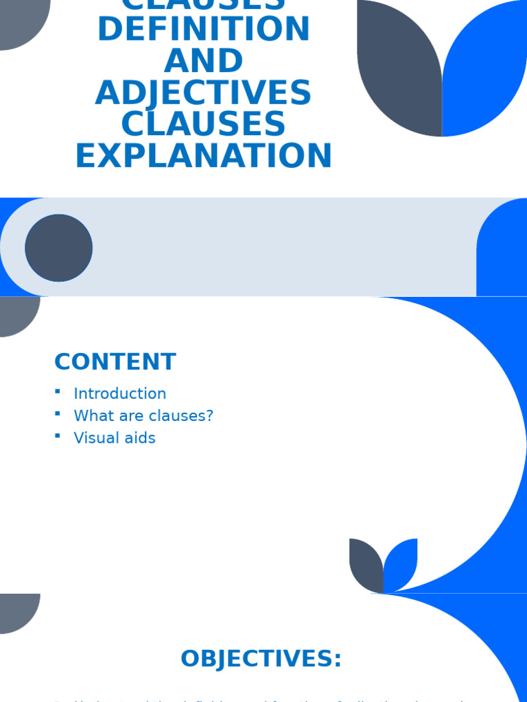 Clauses Definition and Adjectives Clauses Explanation | PDF | Adverb ...