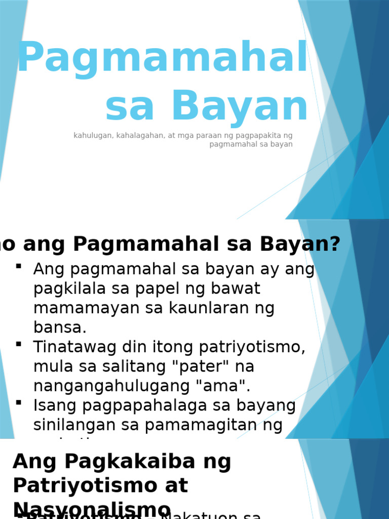 Pagmamahal Sa Bayan | PDF