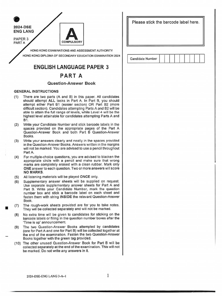 2024 Paper 3 Part a QAB | PDF