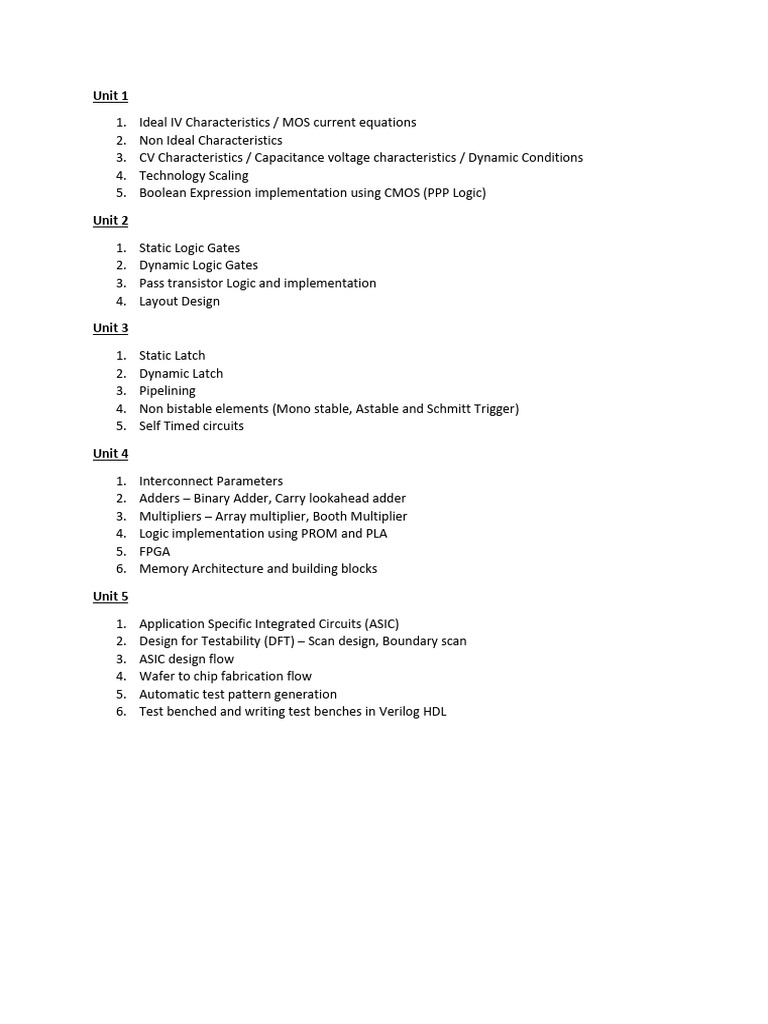 VLSI Important Questions | PDF