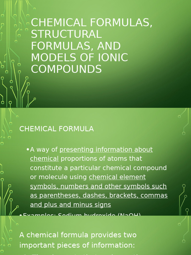 1Chemical Formulas Structural Formulas and Models Copy | PDF | Ion ...
