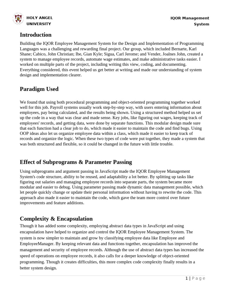 Reflection Paper Diproglang | PDF | Computer Programming | Object Oriented Programming