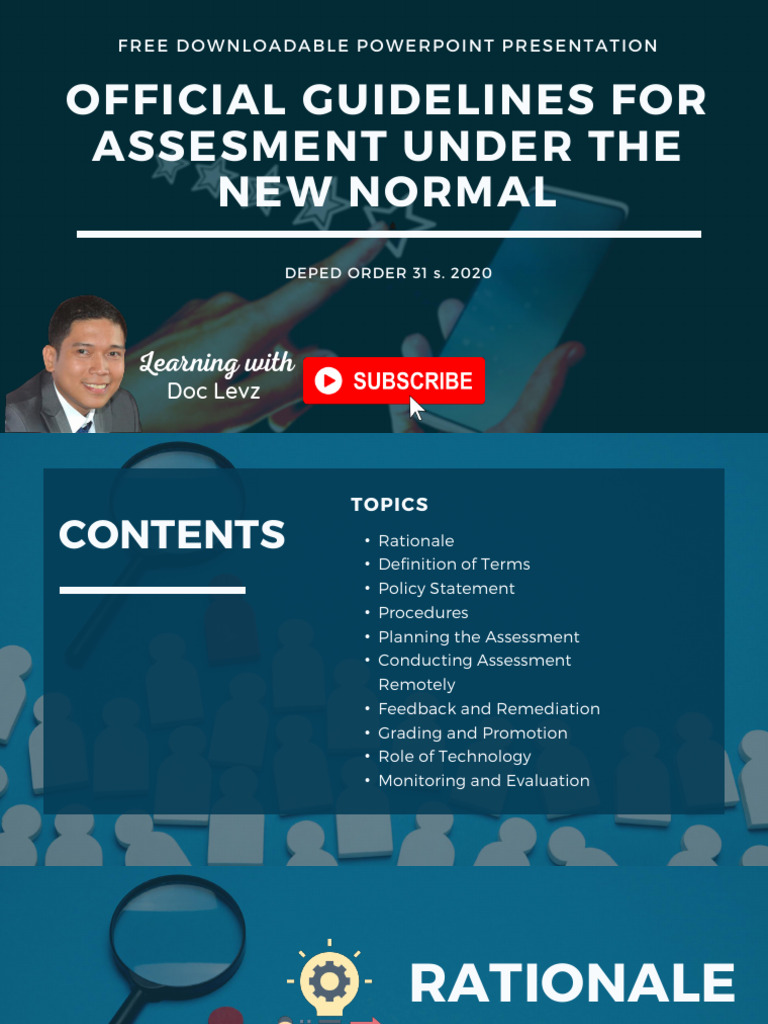 Lesson 1 Assessment Guidelines Under the New Normal Powerpoint PResentation | PDF | Educational ...