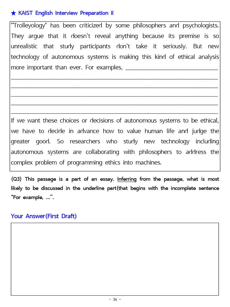 Lesson 8 - 2. WOULD YOU SACRIFICE ONE PERSON TO SAVE FIVE (p36) | PDF