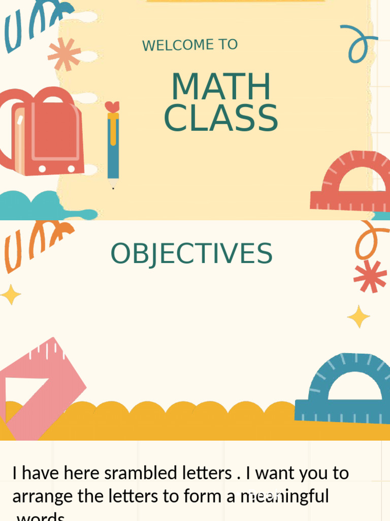 Cream Colorful Playful Math Class Presentation | PDF