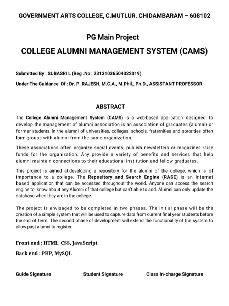 CAMS | PDF