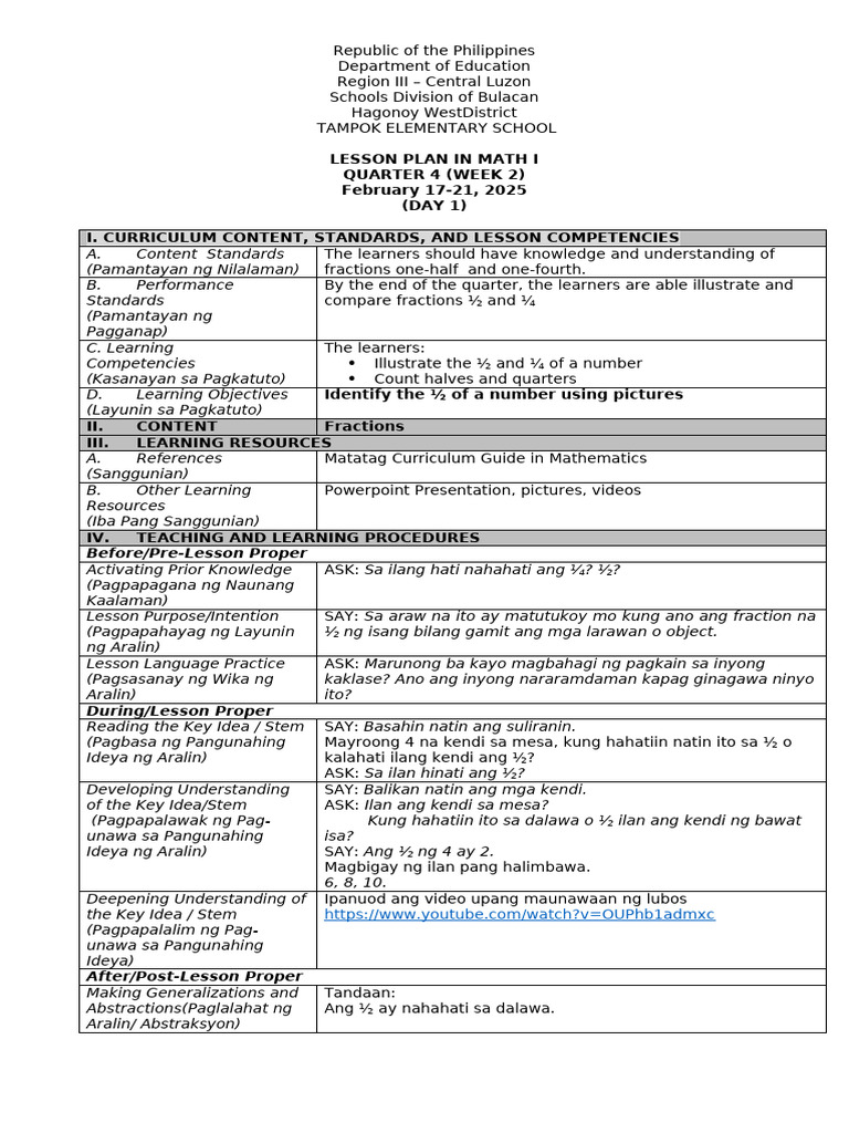LP Math Q4 WK2 | PDF