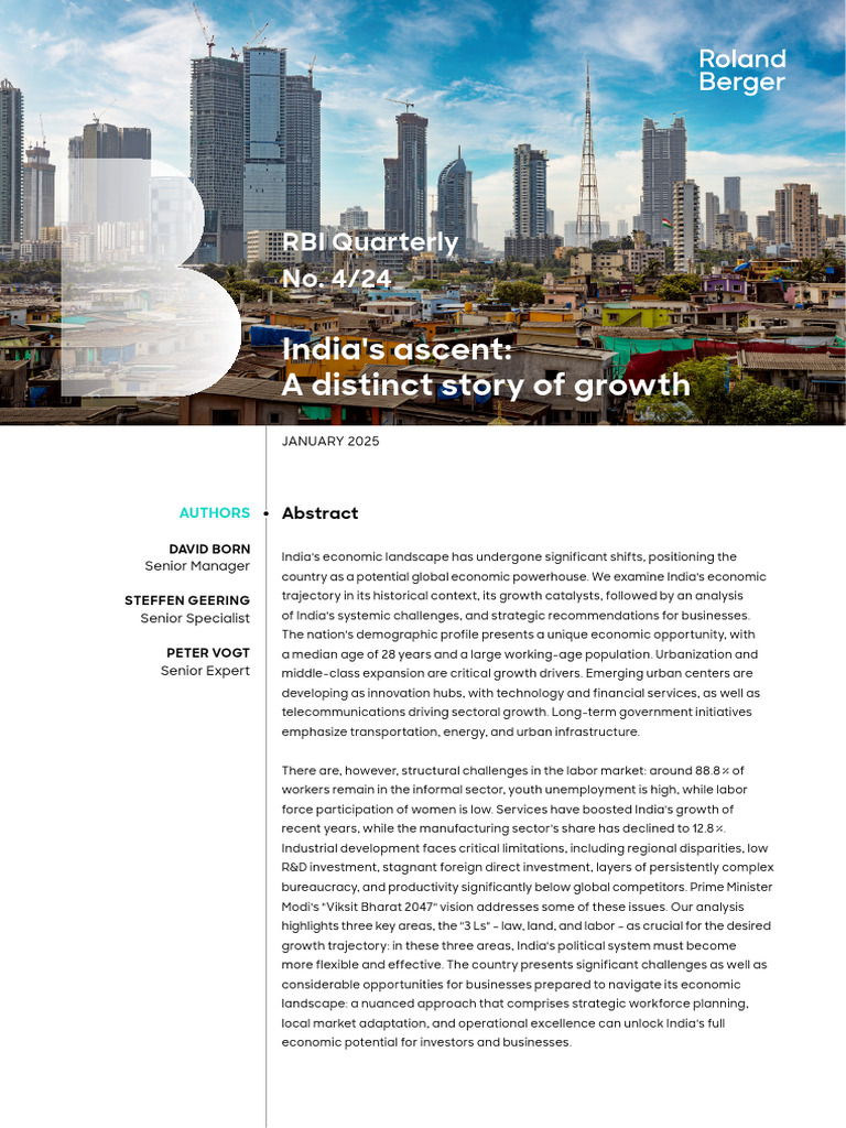 Roland Berger Rbi Quarterly India | PDF | Economic Growth | Gross ...