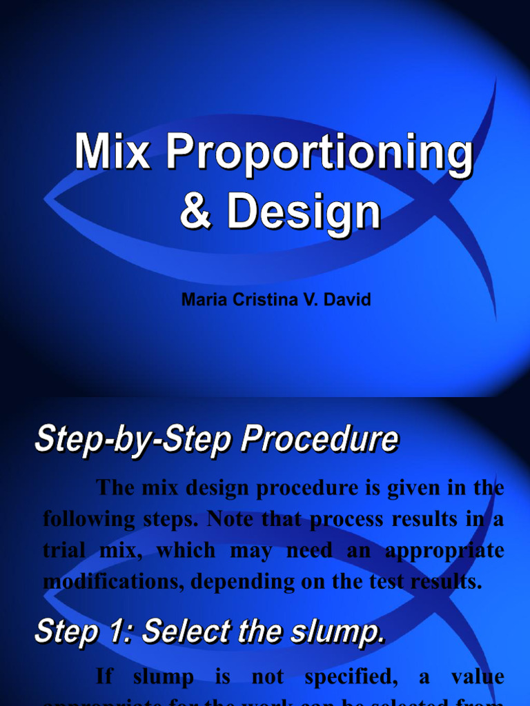 Mix Proportioning Design | PDF | Concrete | Construction Aggregate