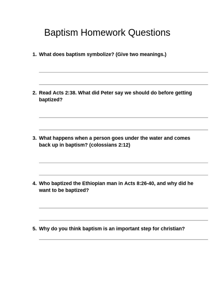 Baptism Questions | PDF
