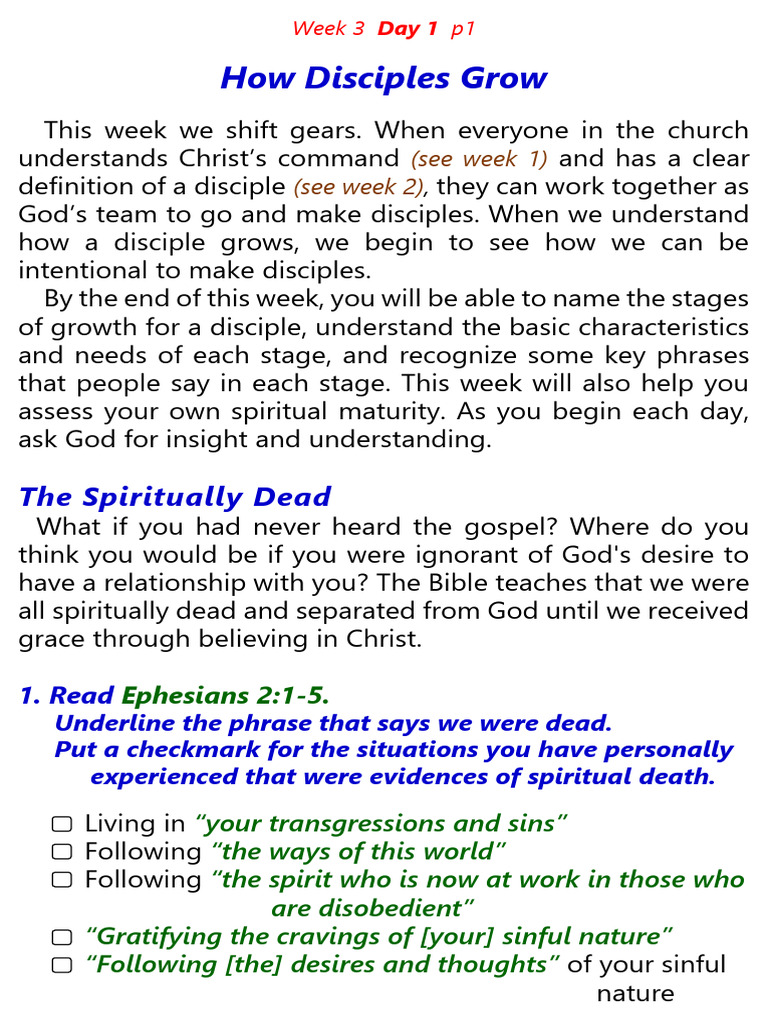 Understanding Spiritual Growth Stages | PDF | Jesus | Disciple ...
