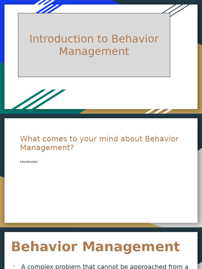 Introduction to Behavior Management | PDF | Individualized Education ...