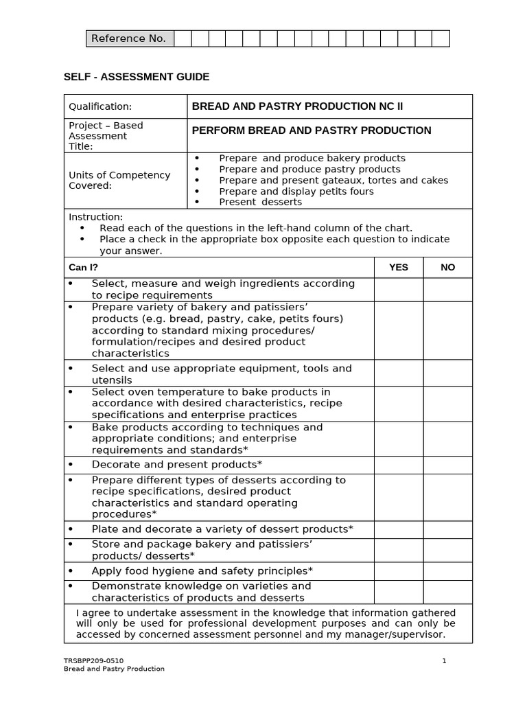 Bread and Pastry Production Assessment Guide | PDF | Cakes | Bakery