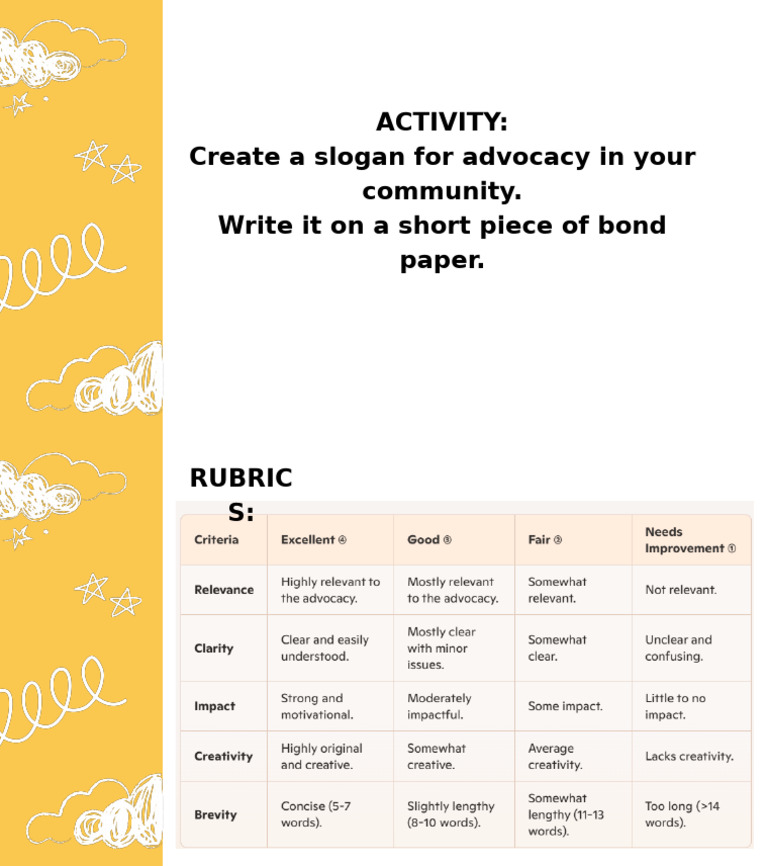 Creating A Slogan For Your Advocacy in Your Community | PDF