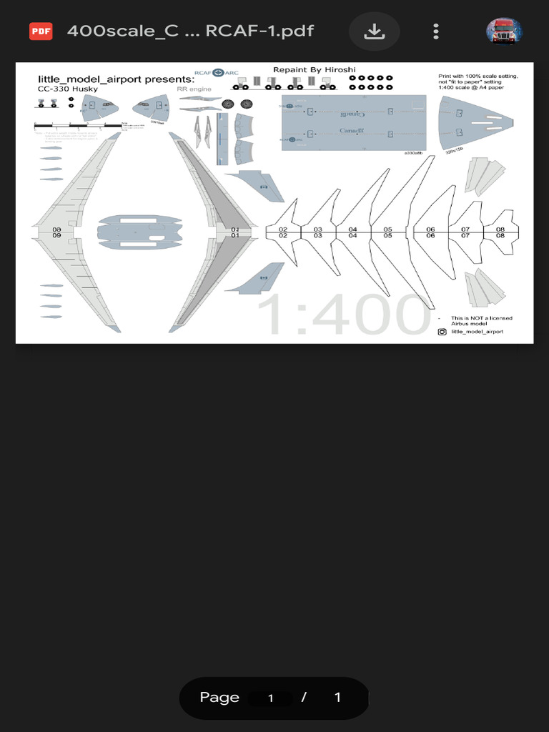 400scale - CC 330 Husky - RCAF 1.PDF Google Drive 2 | PDF