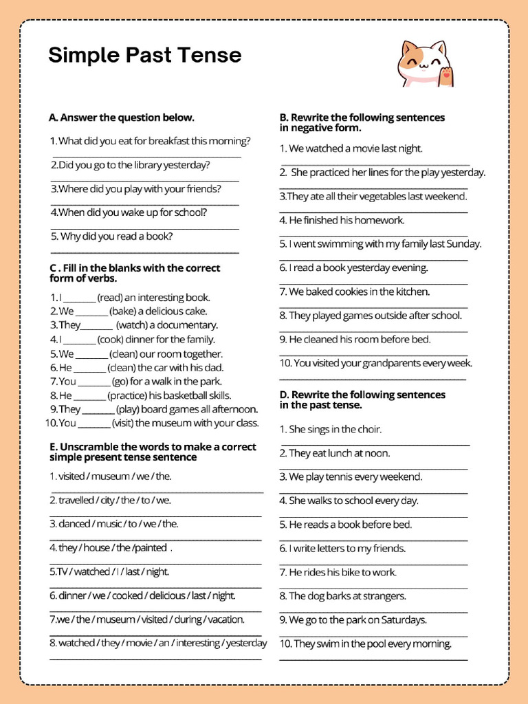 Past Simple Worksheet | PDF