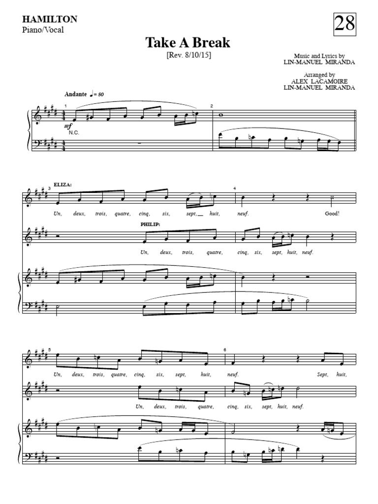 Take A Break - Hamilton | PDF