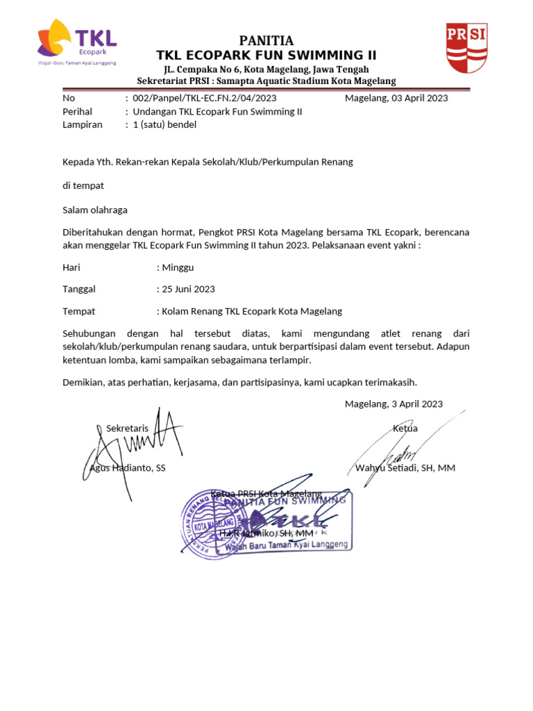 Ketentuan TKL Ecopark Fun Swimming | PDF